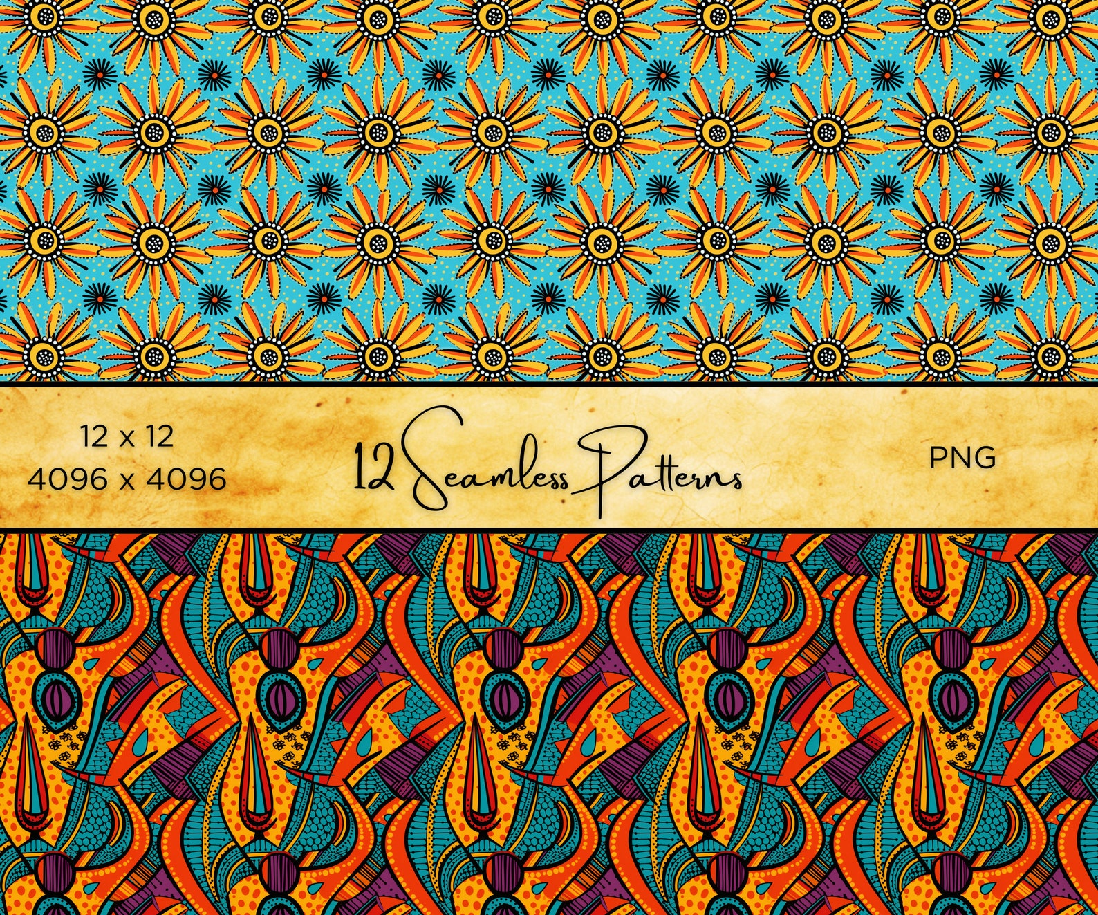 Vibrant Ankara-inspired Afrocentric Design - 12 Vibrant African PNG ...