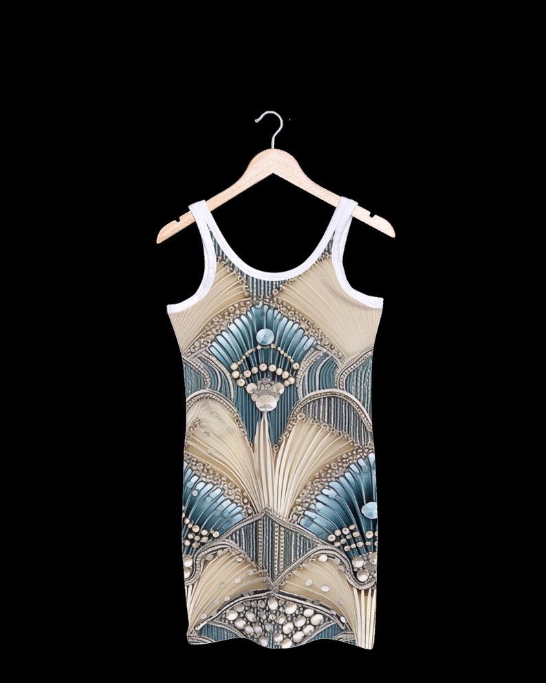Flapper Elegance: Art Deco Patterns, Beaded Fringes & Fan Motifs on ...