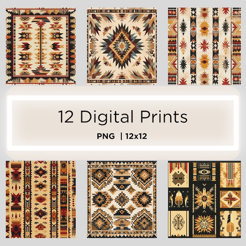 Native American Inspired Tapestry Patterns Pack - Southwestern Tribal ...