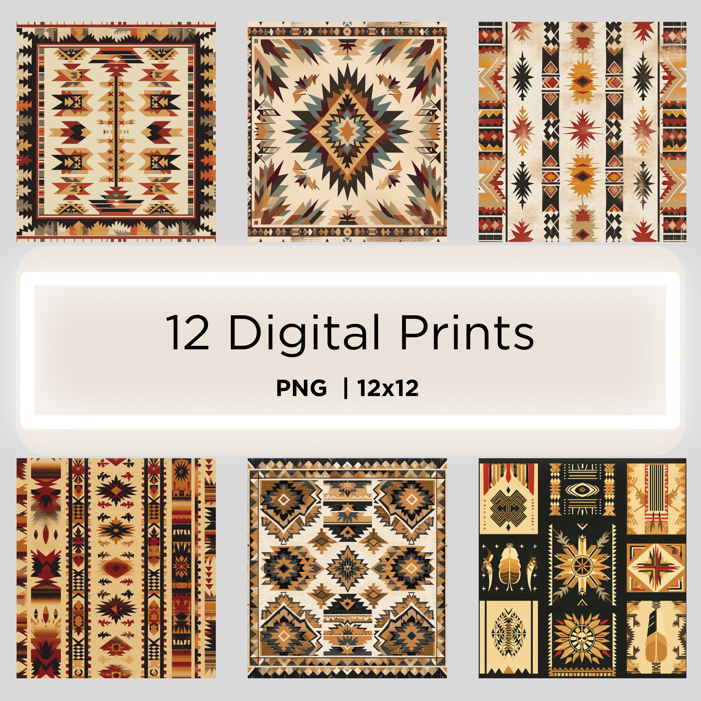 Native American Inspired Tapestry Patterns Pack - Southwestern Tribal ...