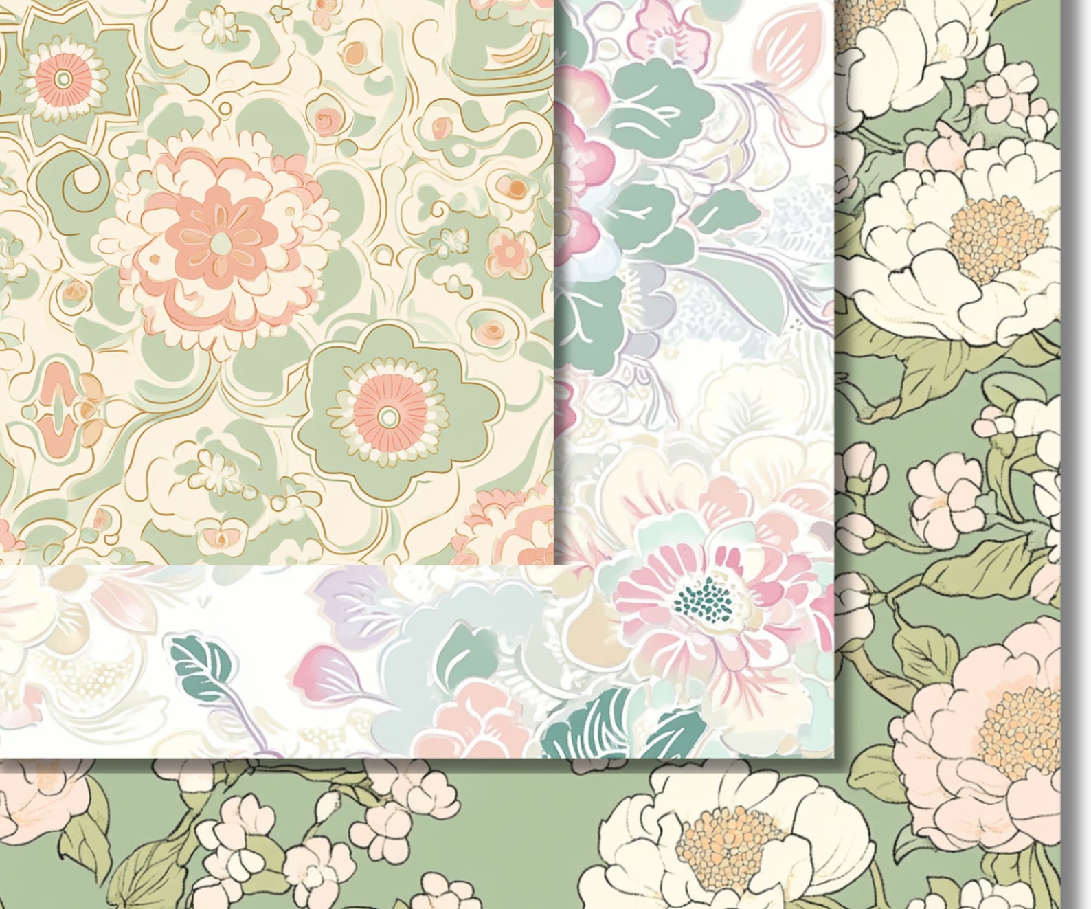 Hanbok Floral Pattern Pack: Korean Pastel Designs (PNG) - Etsy