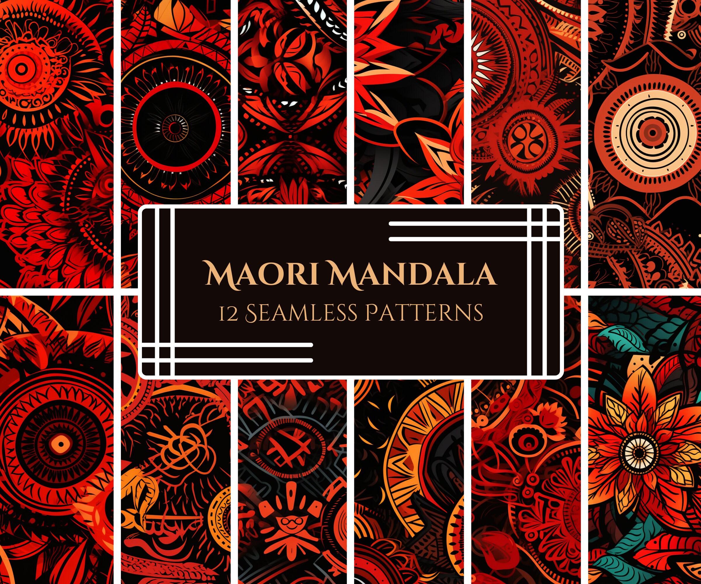 12 Unique Maori and Indian Mandala Patterns - Digital PNG & SVG Files ...