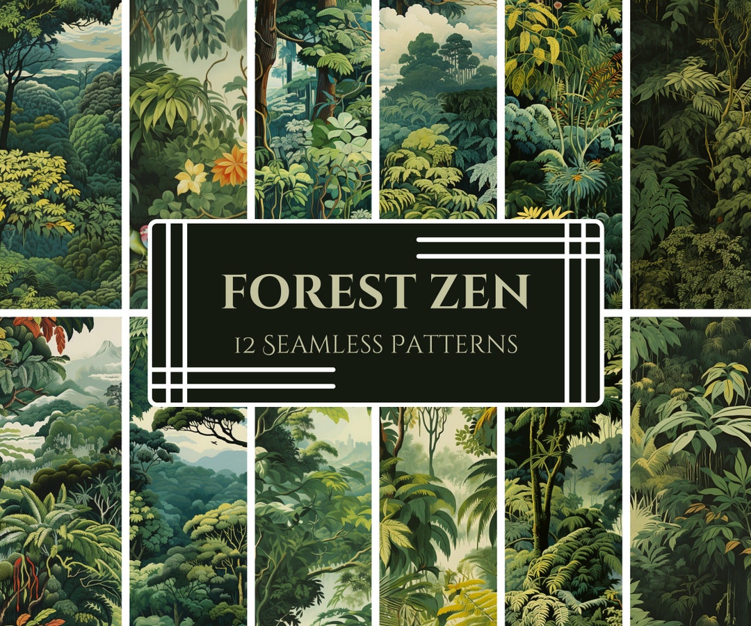 Forest Zen: Overhead Rainforest Canopy Digital Patterns – PNG – Perfect ...
