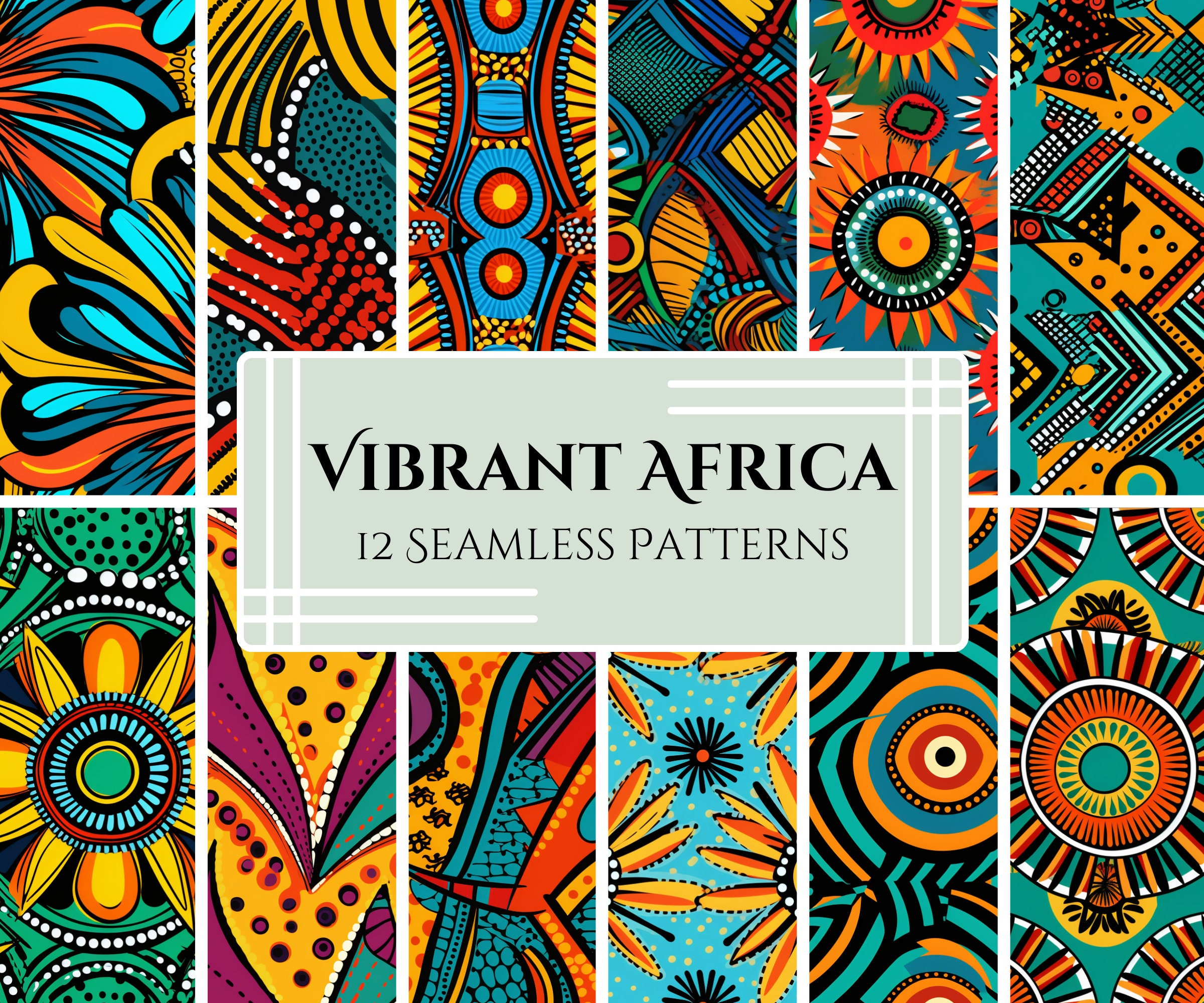 Vibrant Ankara-inspired Afrocentric Design - 12 Vibrant African PNG ...