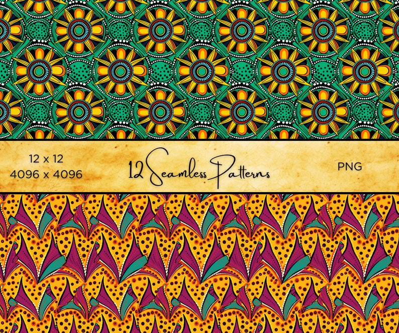 Vibrant Ankara-inspired Afrocentric Design - 12 Vibrant African PNG ...