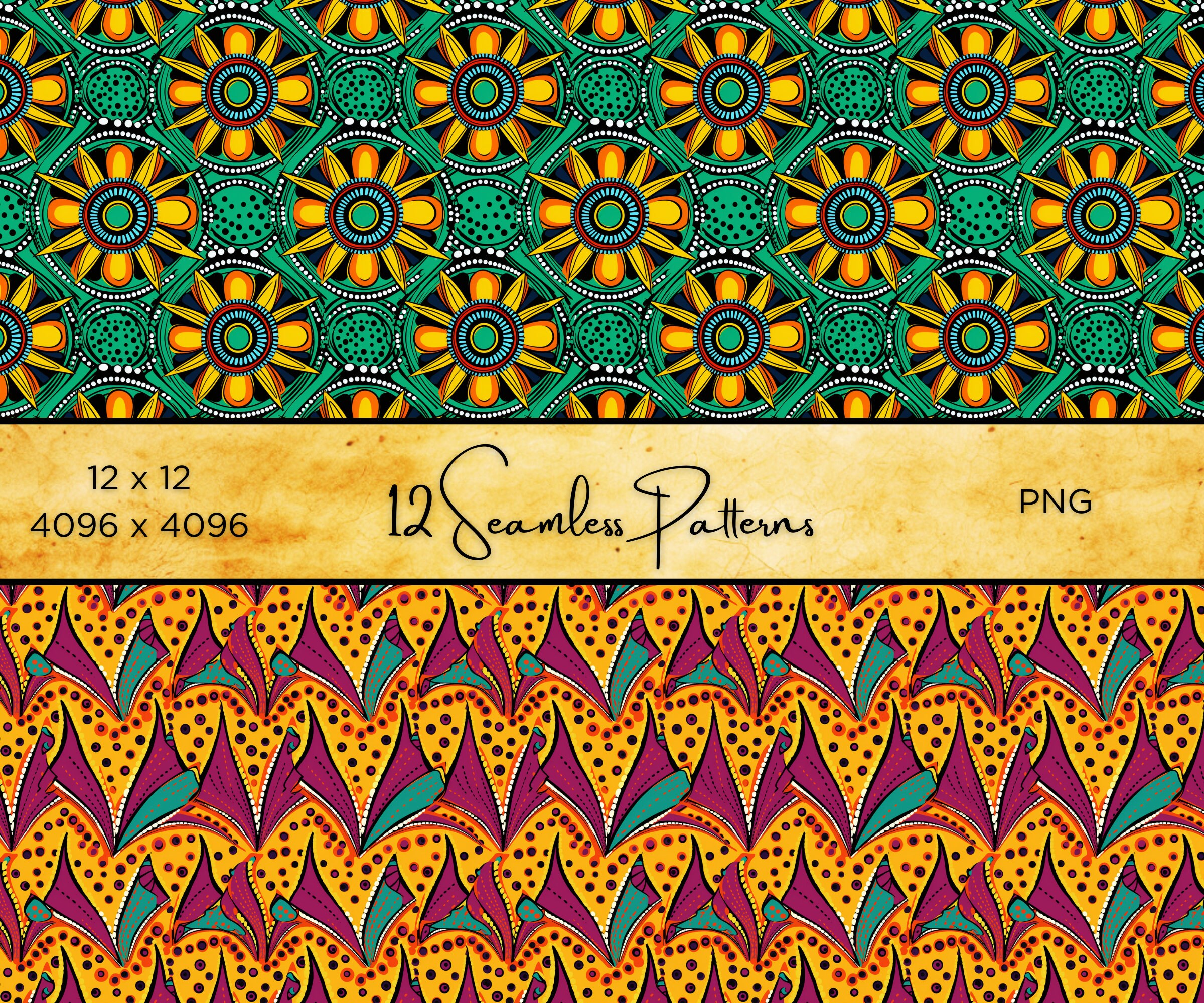 Vibrant Ankara-inspired Afrocentric Design - 12 Vibrant African PNG ...