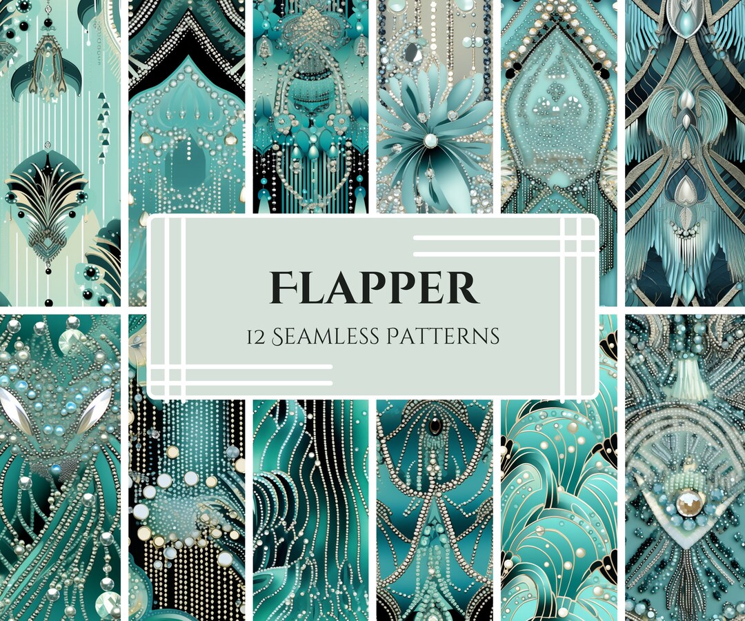 Exquisite Art Deco Flapper Patterns Pack – Digital Download, Luxury ...