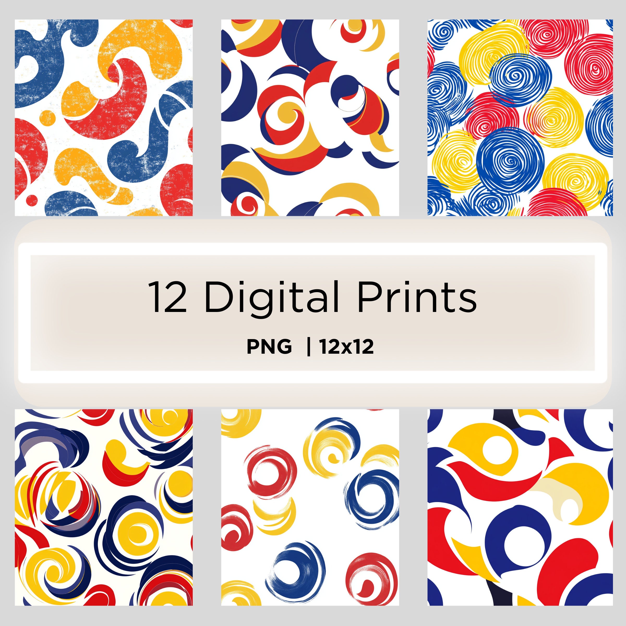 Tricolor Sam-taegeuk Pattern Pack | Swirling Red, Blue, Yellow Circular ...