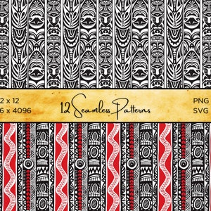 Polynesian Tribal Pattern Pack: Oceanic Art, PNG Files (digital ...