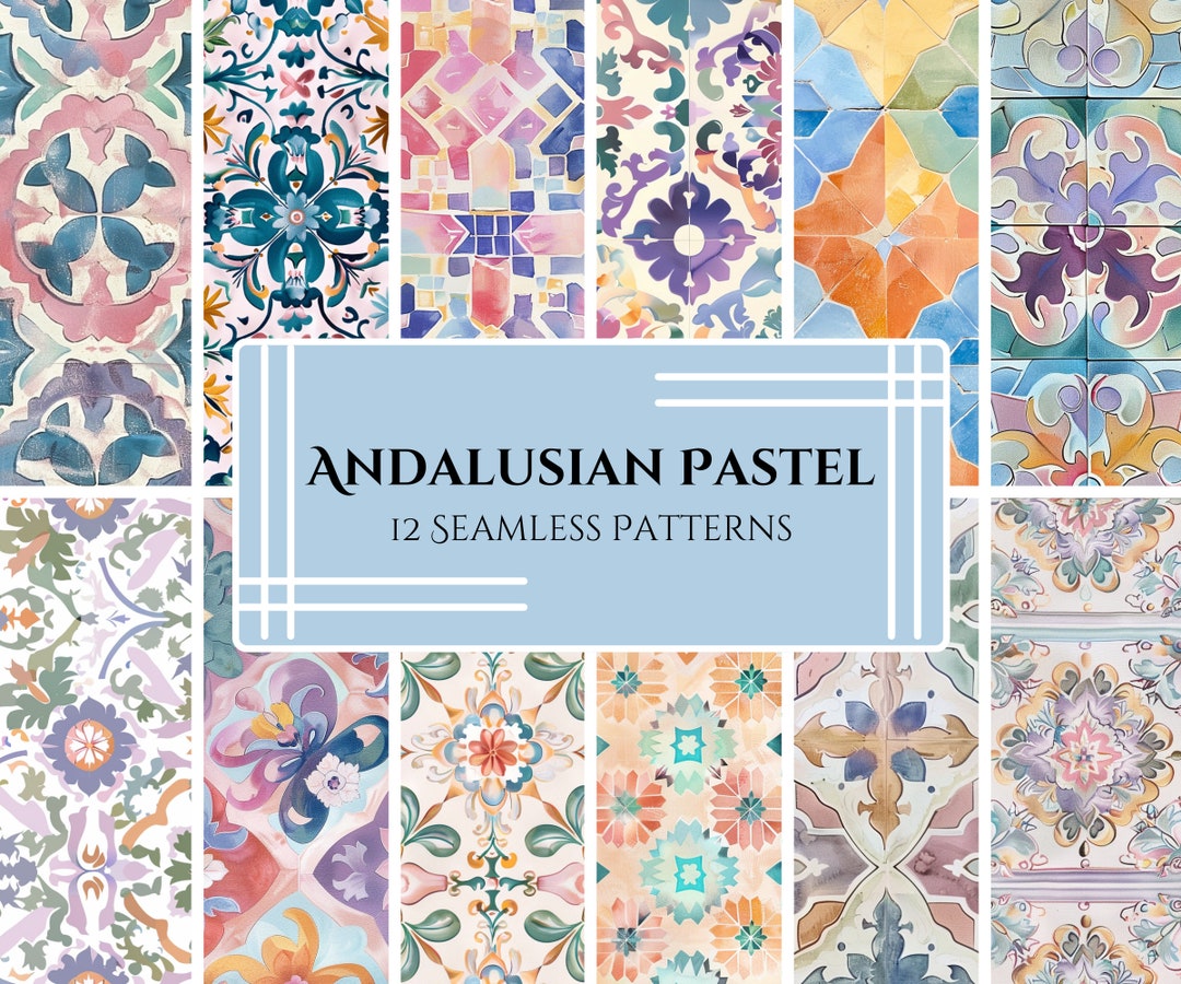 Vintage-inspired Andalusian Fresco Digital Patterns Pack – Romantic ...