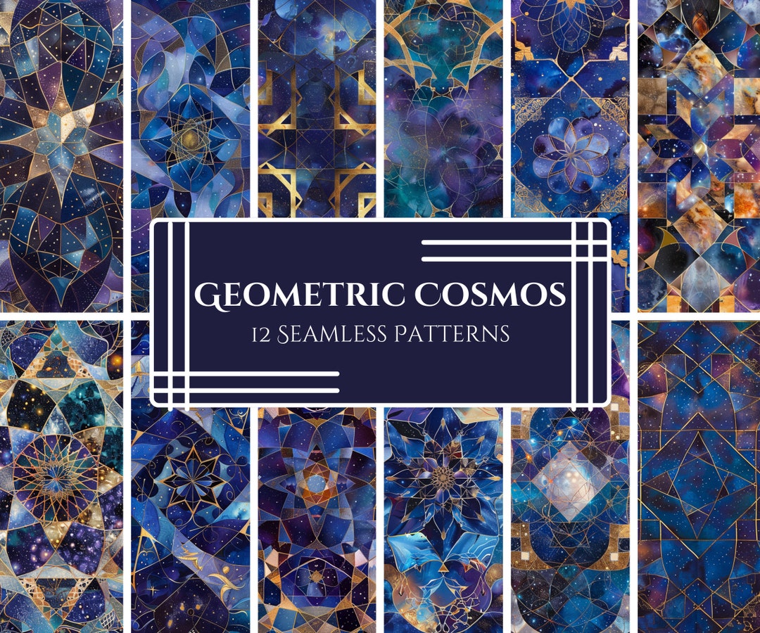 Cosmic Nebula Geometric Patterns: Islamic Art Inspired Scrapbook Set ...