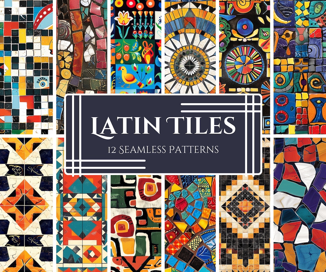 South American Mosaic Patterns: Folk Art Geometric Designs (PNG Digital ...