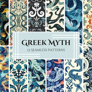 Greek Myth Oceanic Majesty Pattern Pack - Nautical Tentacles & Mythical ...