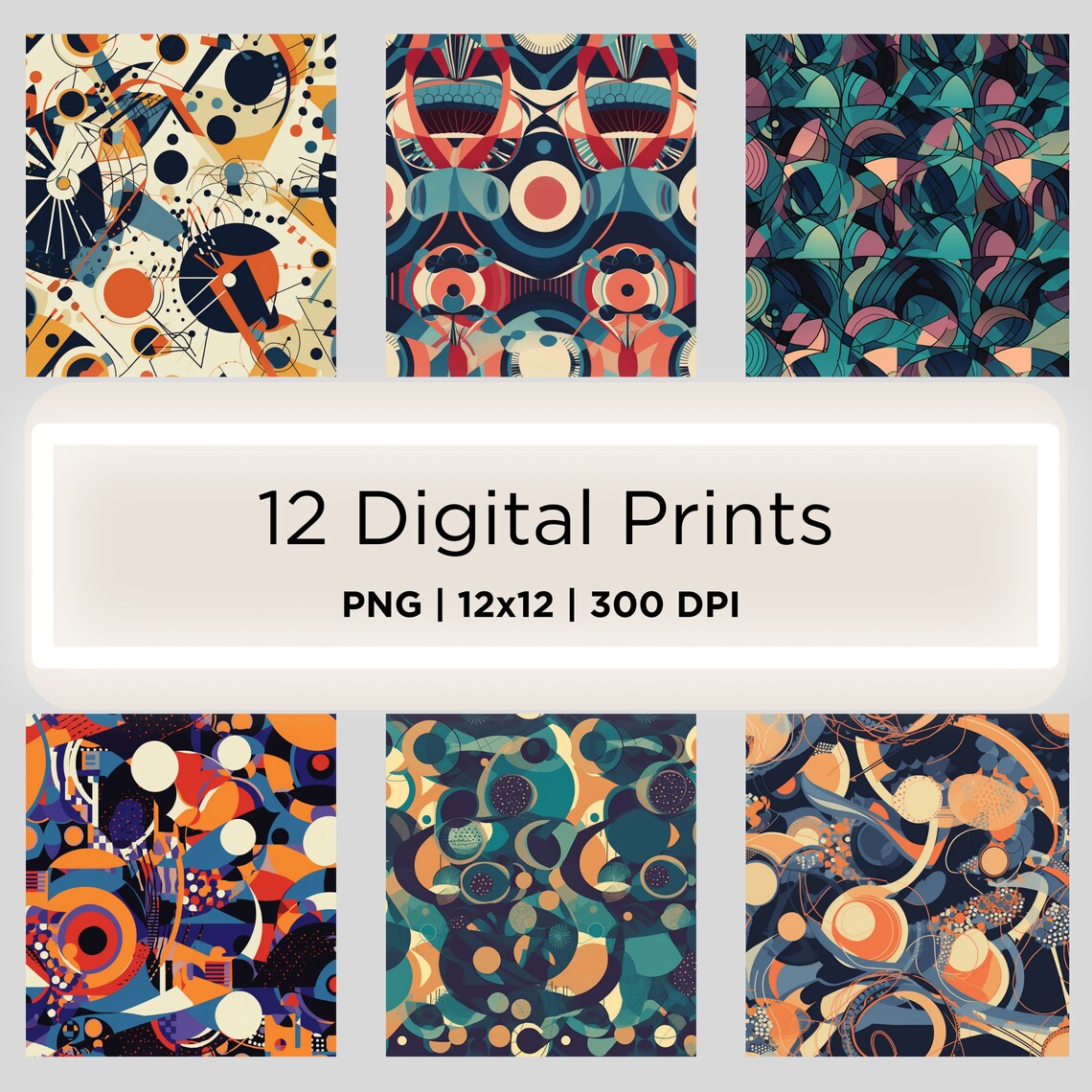 Science-inspired Futurism: 12 Seamless Patterns Ideal for Scrapbooking ...