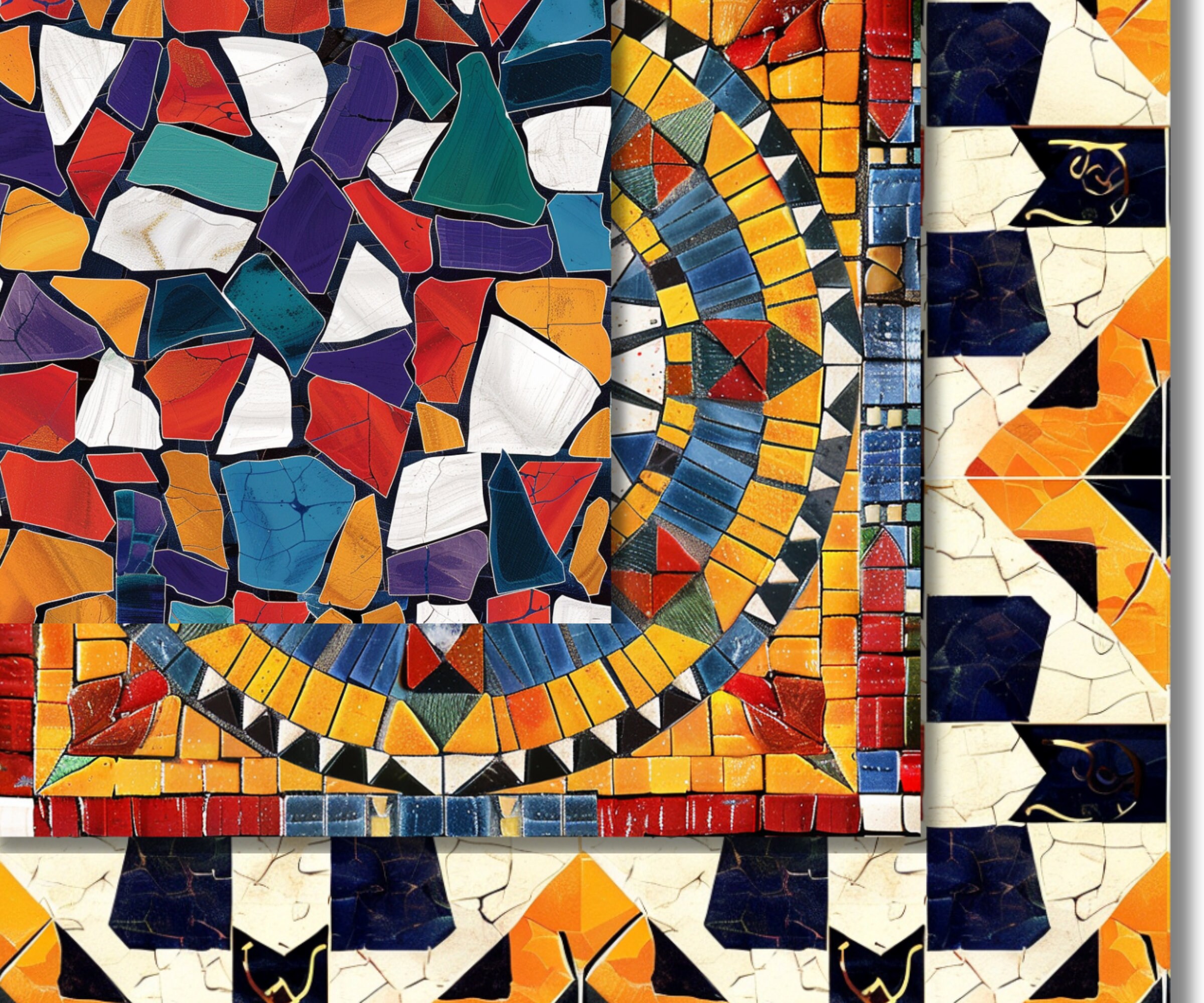 South American Mosaic Patterns: Folk Art Geometric Designs (PNG Digital ...