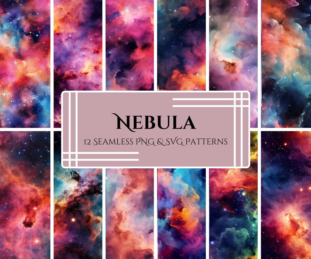Nebula Universe Patterns - 12 Space-themed Digital Scrapbooking Papers ...