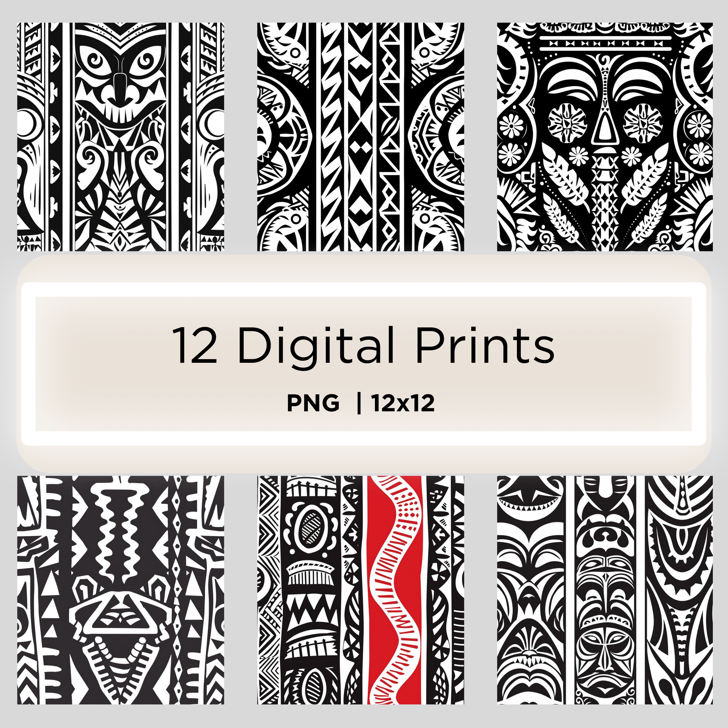 Polynesian Tribal Pattern Pack: Oceanic Art, PNG Files (digital ...