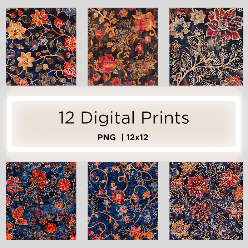 Southeast Asian Batik Digital Pattern Pack - Wax-resist Technique ...