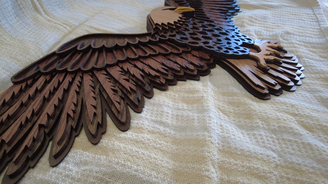 Oak-layered Eagle Wall Hanging - Etsy