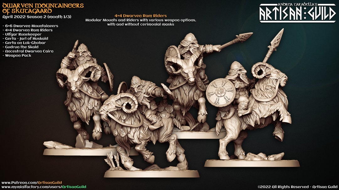 X4 Dwarven Ram Riders masks - Etsy