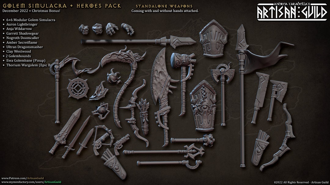 Weapon Set: Golem Simulacra - Etsy