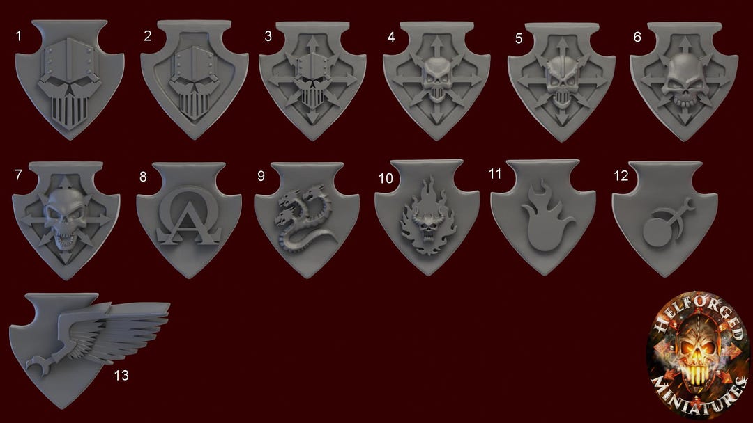 Heresy Bits - 5x Satyr-9 Terminator Heraldry Shields - Etsy