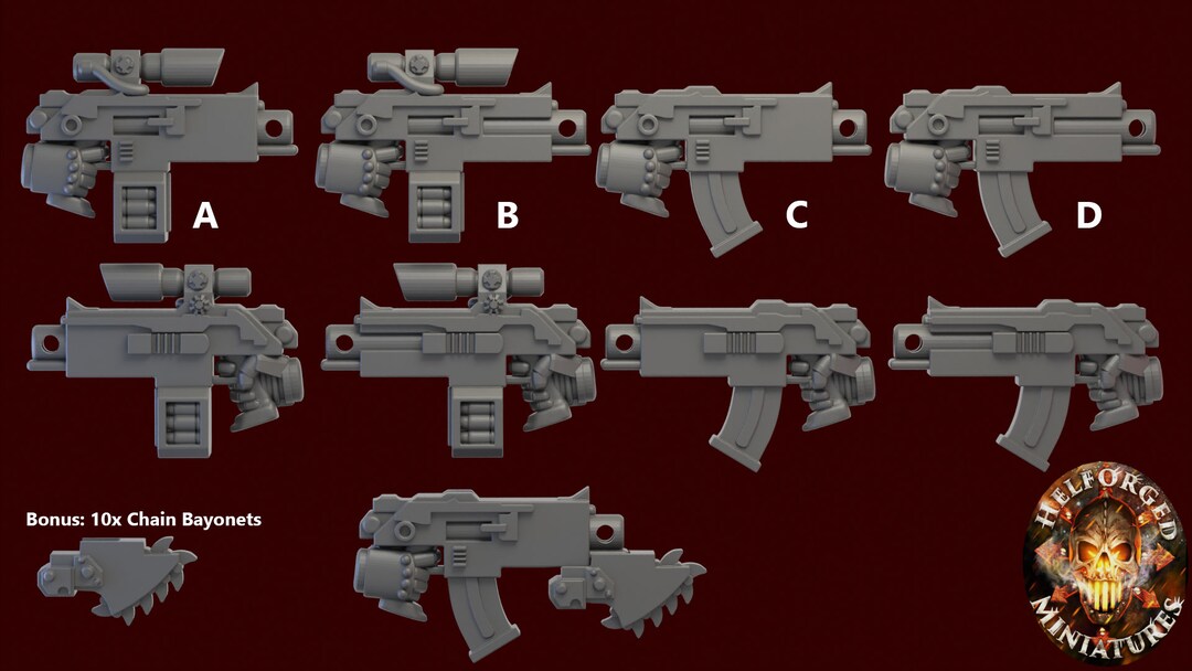 Heresy Bits 5x Umbra Boltguns 5 Chain Bayonets - Etsy