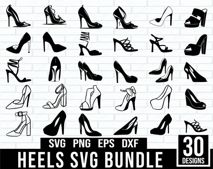 Heels SVG Bundle, High Heel SVG, Womens Shoes SVG, Stiletto Heels Svg ...