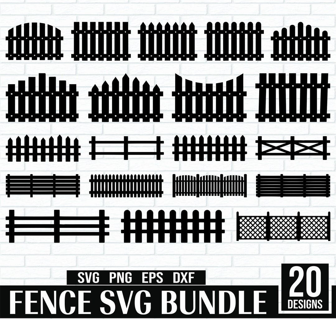 Fence SVG Bundle, Wooden Fence Svg, Picket Fence Svg, Board Fence Svg ...