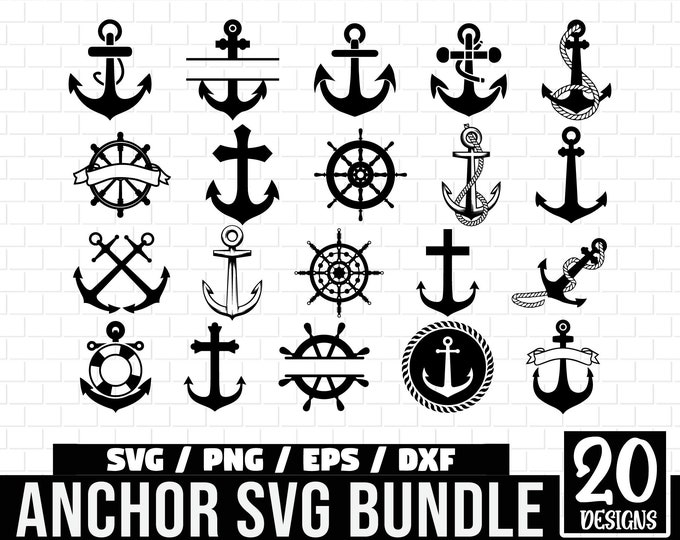 Anchor SVG Bundle, Split Anchor Rope SVG, Anchor Frame SVG, Anchor ...