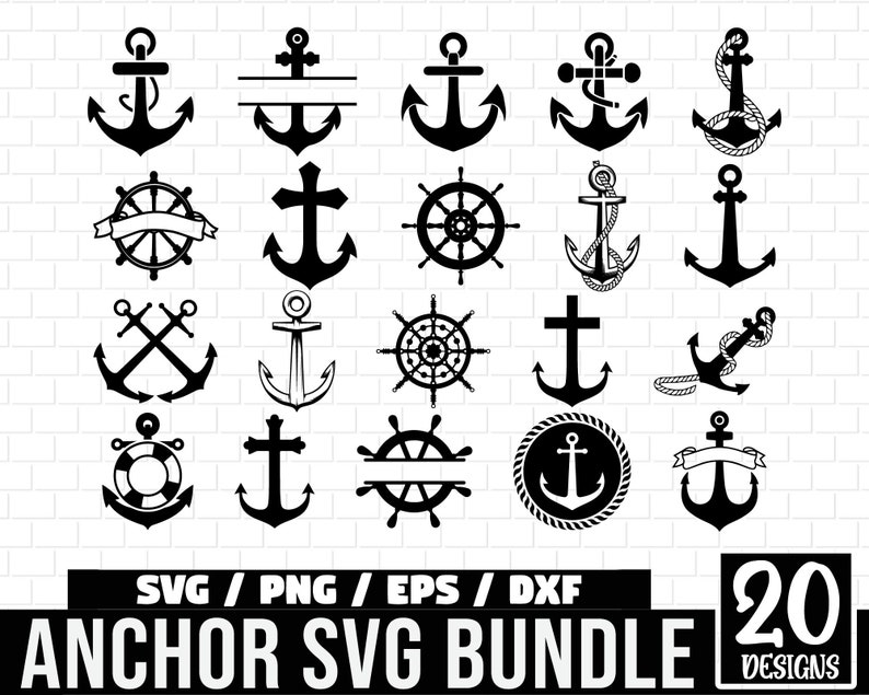 Anchor SVG Bundle Split Anchor Rope SVG Anchor Frame SVG - Etsy