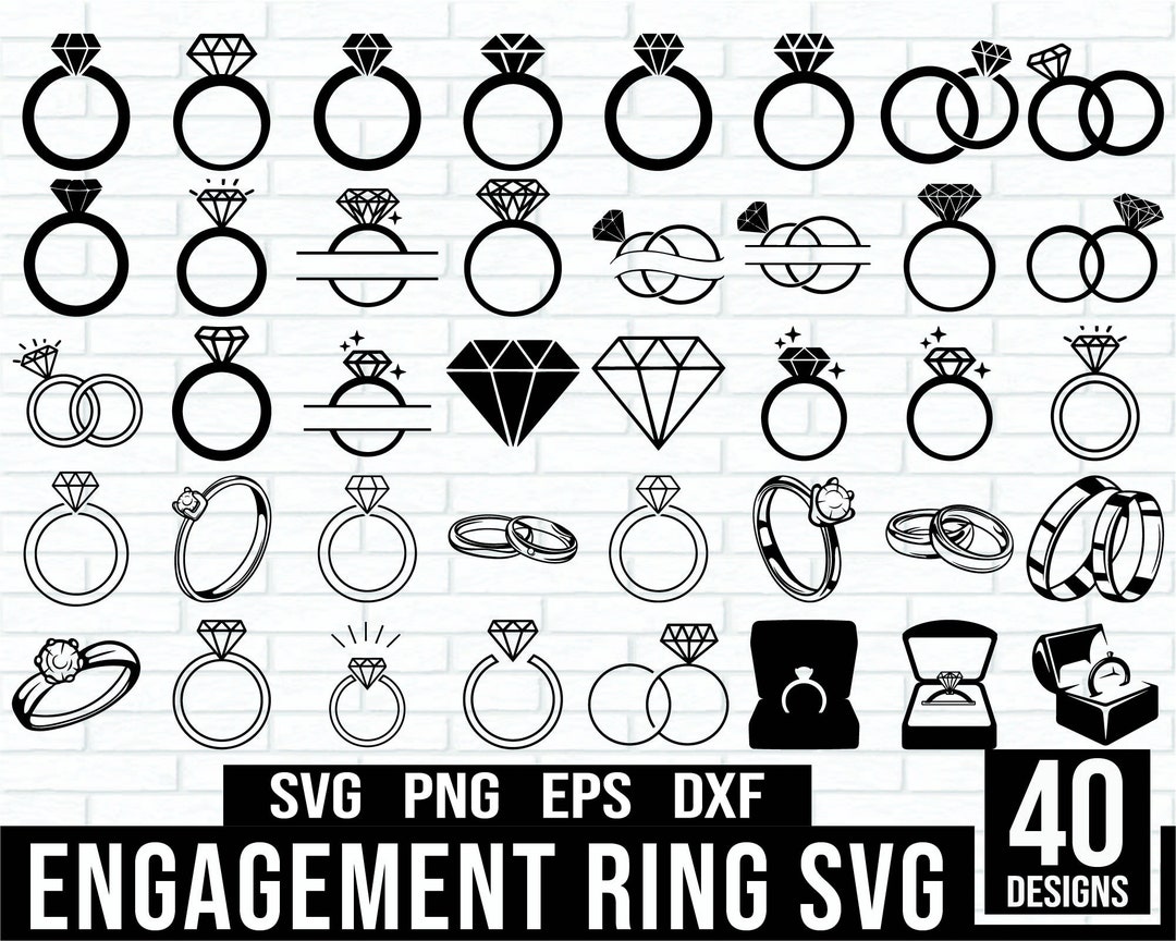 Engagement Ring Svg Bundle, Wedding Ring SVG Bundle, Wedding Ring ...