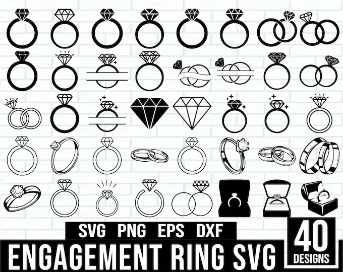 Engagement Ring Svg Bundle, Wedding Ring SVG Bundle, Wedding Ring ...