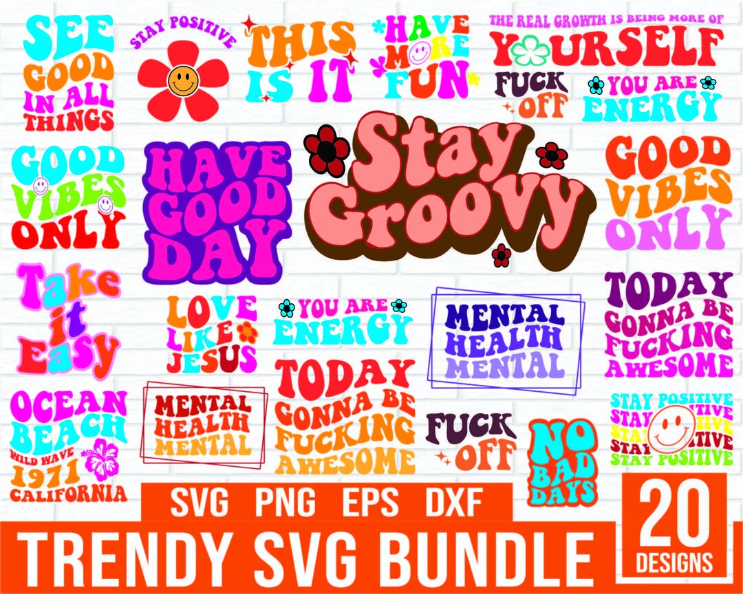 Trendy SVG Bundle Aesthetic SVG Bundle Groovy Svg Bundle - Etsy