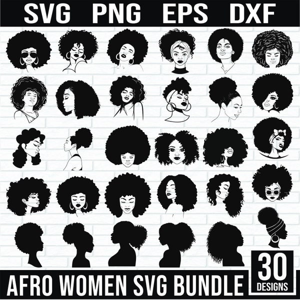 Afro Svg - Etsy