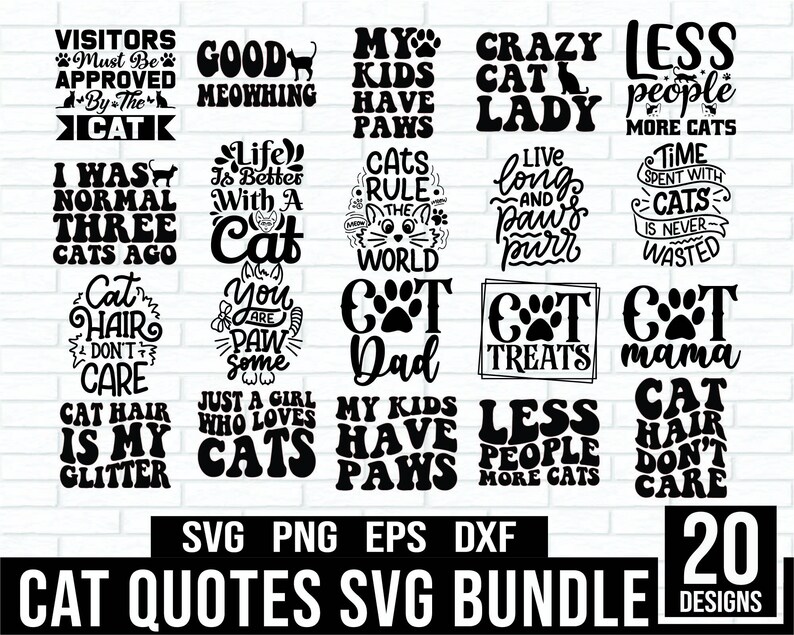 Cat Svg Bundle Cat Quotes Svg Cat Sayings Svg Pet Svg - Etsy