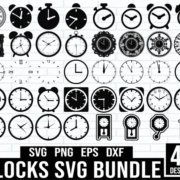 Clock Svg - Etsy