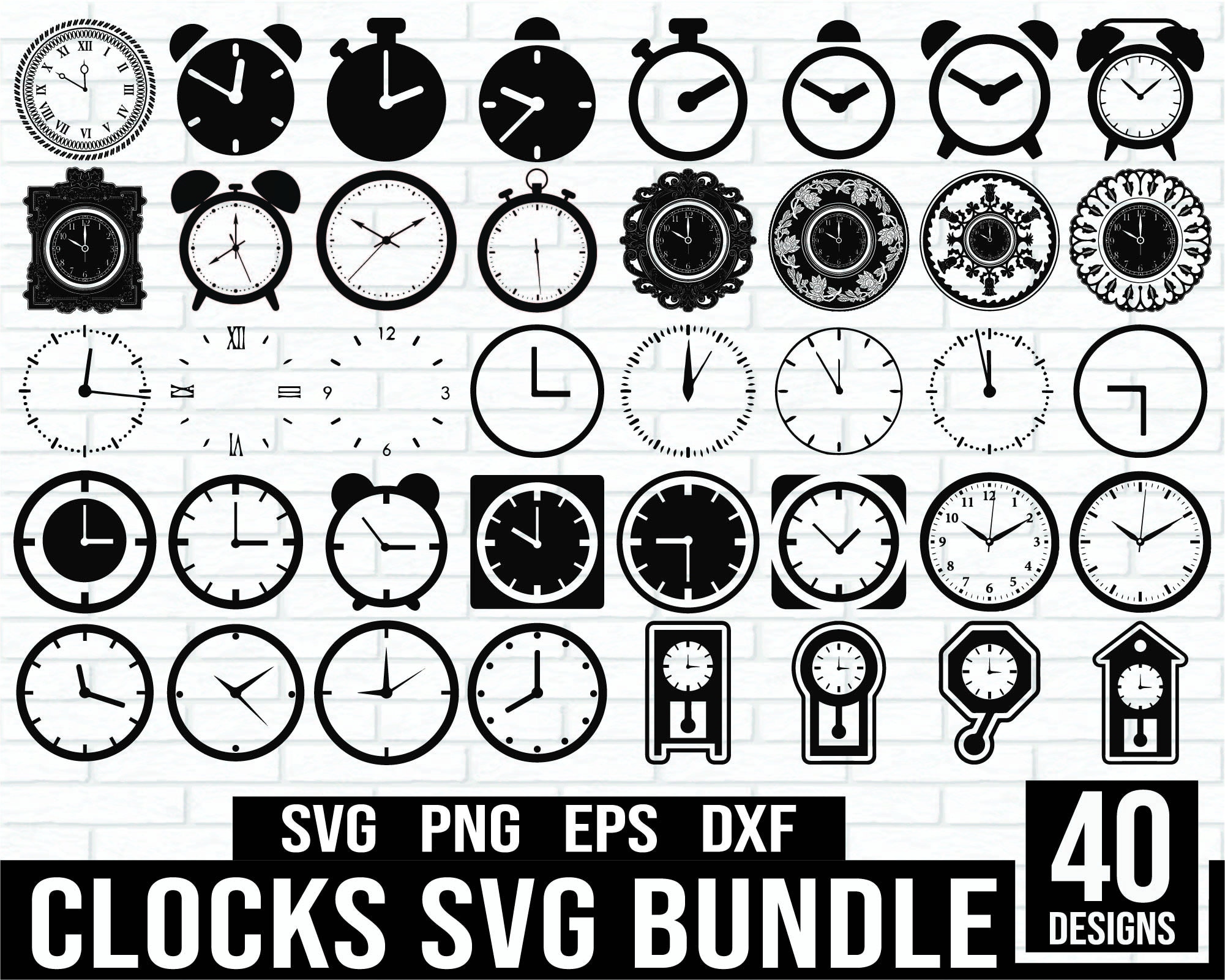 Clock Svg Bundle Clock Face Svg Clock Svg Clock Face - Etsy