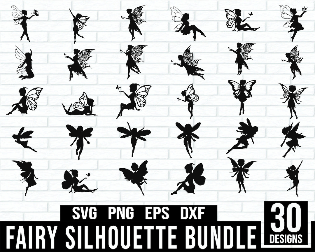 Fairy Silhouette SVG Bundle, Fairy Silhouette Svg, Fairy Clipart, Fairy ...
