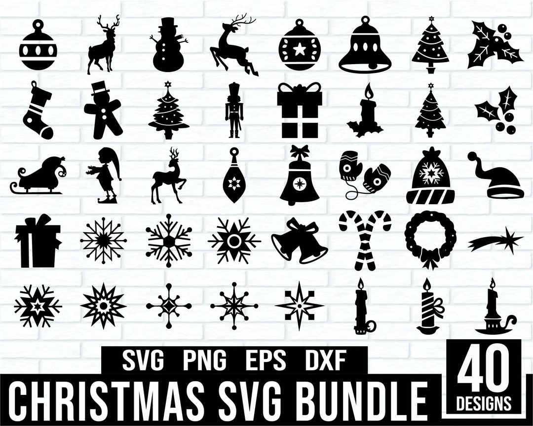 CHRISTMAS SVG Bundle, Christmas Elements Svg, Christmas Silhouettes ...