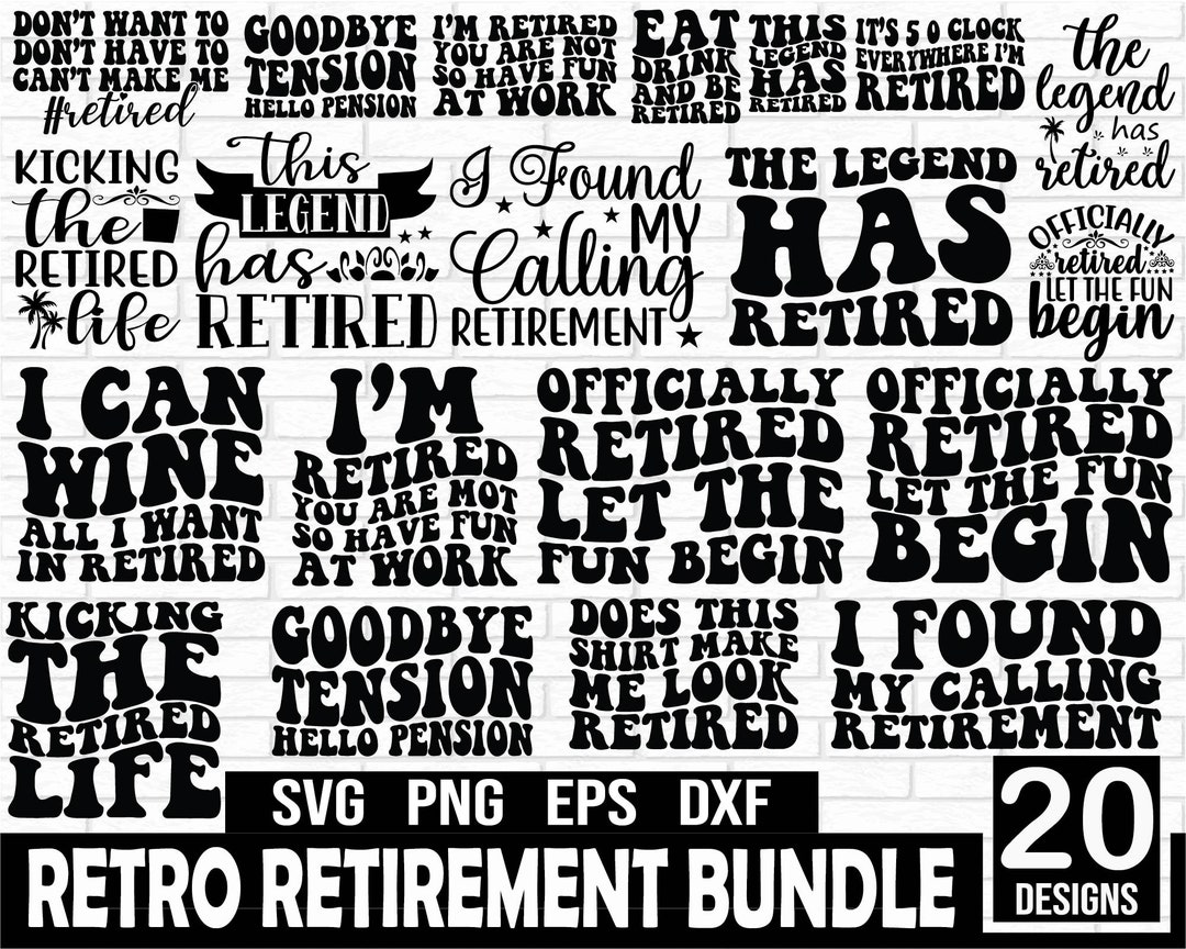 Retirement Svg Bundle, Officially Retired Svg, Retro Retirement Svg ...