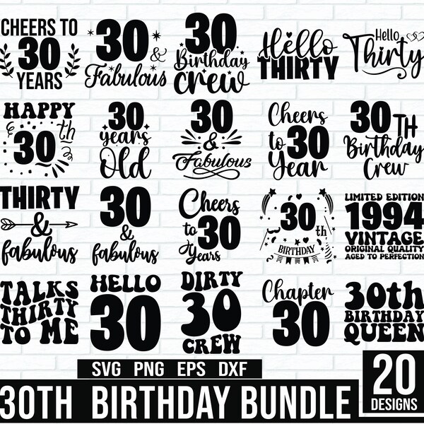 30th Birthday Svg - Etsy