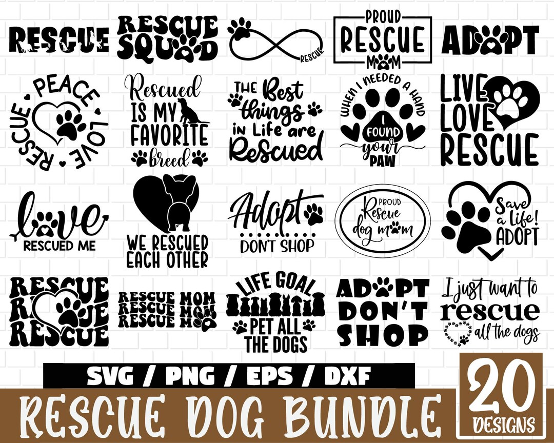 Rescue Dog SVG Bundle, Dog Lover SVG, Rescue Dog Quote Svg, Dog Quote ...