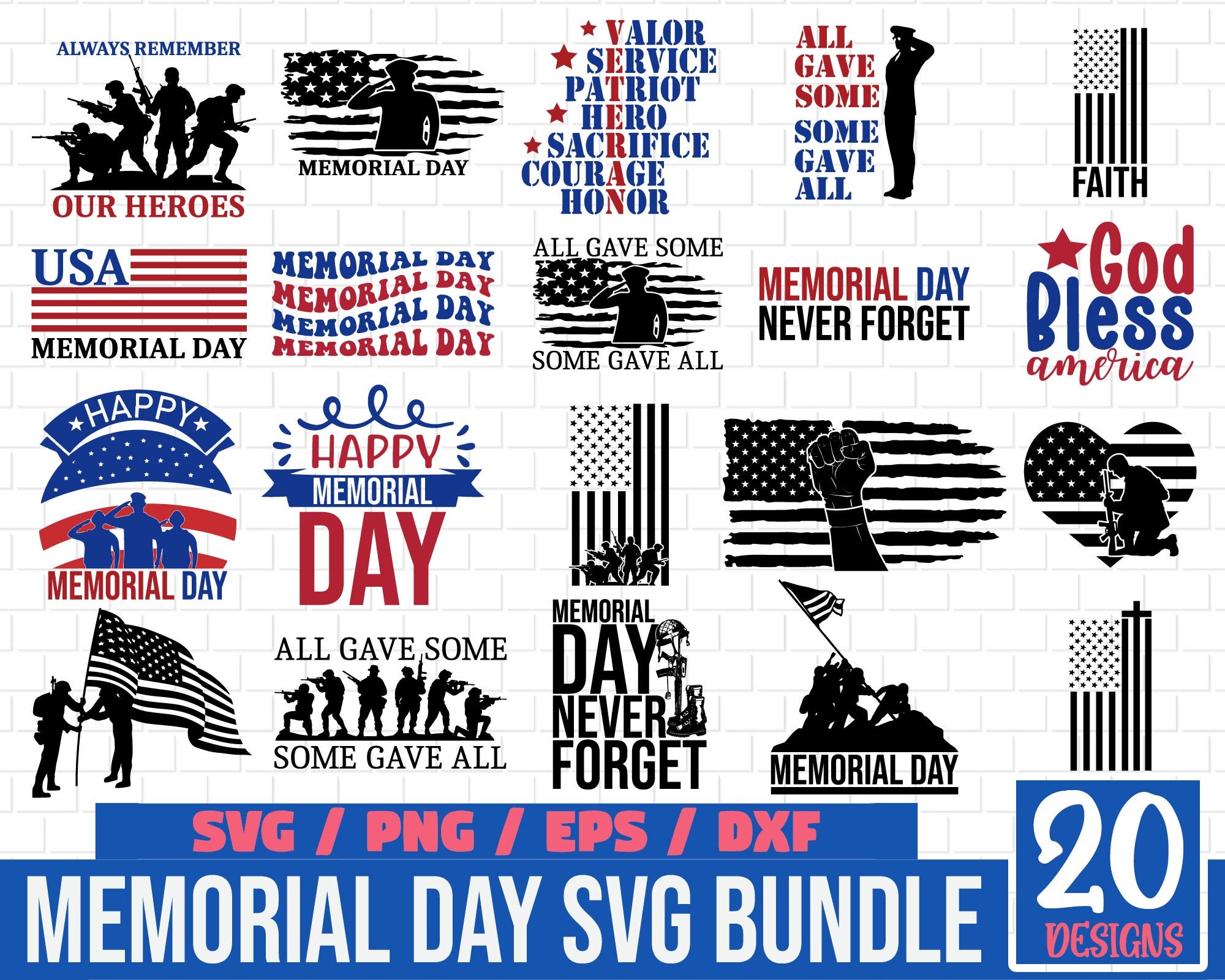Memorial Day SVG Bundle US Soldier Svg America Svg Fourth - Etsy