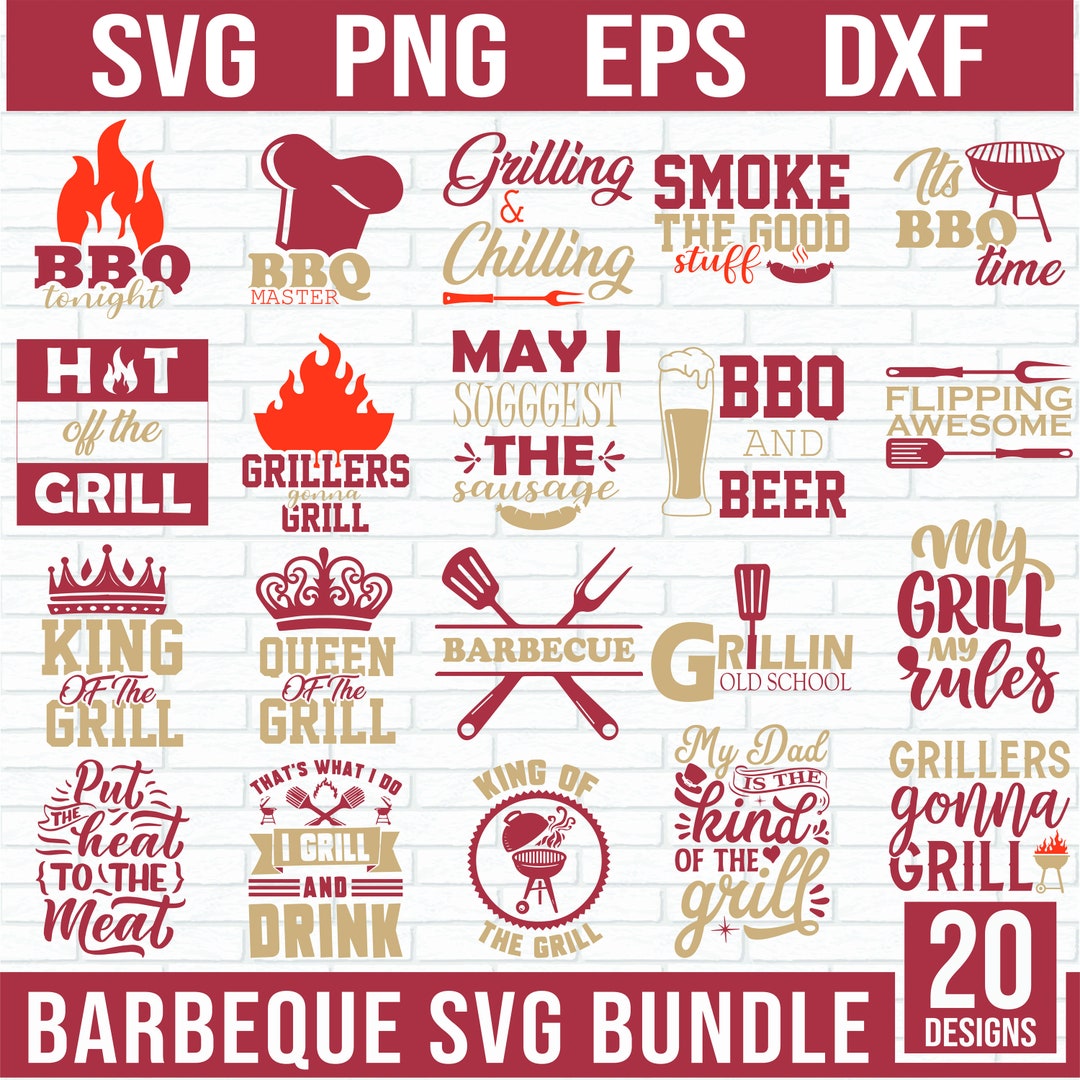 Barbecue SVG Bundle, BBQ Svg, Grilling Svg, Chill SVG, Dad's Bar and ...