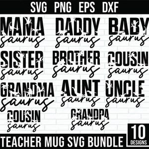 Family Saurus Svg Bundle, Dinosaur Family Svg, Matching Family Svg ...