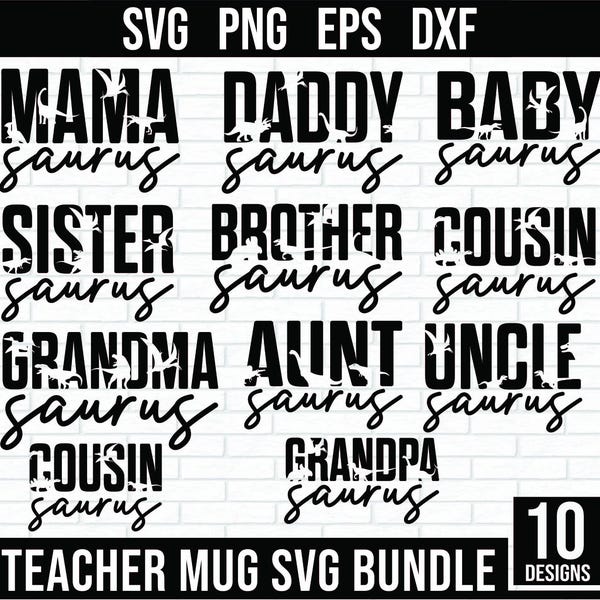 Family Saurus Svg - Etsy