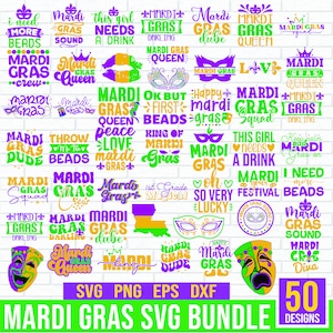 Mardi Gras SVG Bundle, Mardi Gras Carnival SVG, Fat Tuesday Carnival ...