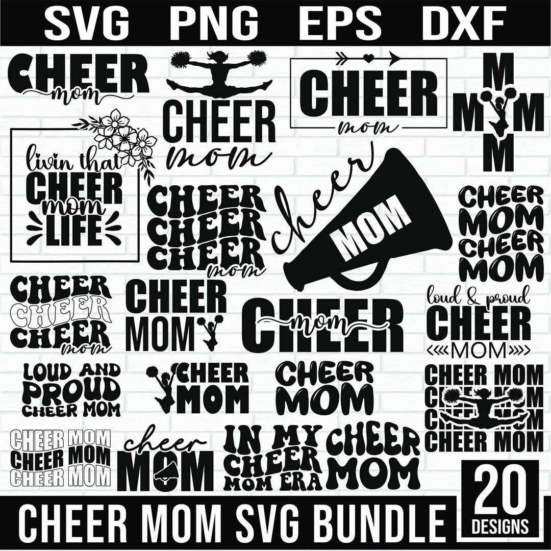 Cheer Mom Svg Bundle, Cheer Mom Svg, Cheer Mom PNG, Wine Glass Svg ...