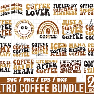 Retro Coffee Svg Bundle Retro Coffee Svg Coffee Svg Iced - Etsy